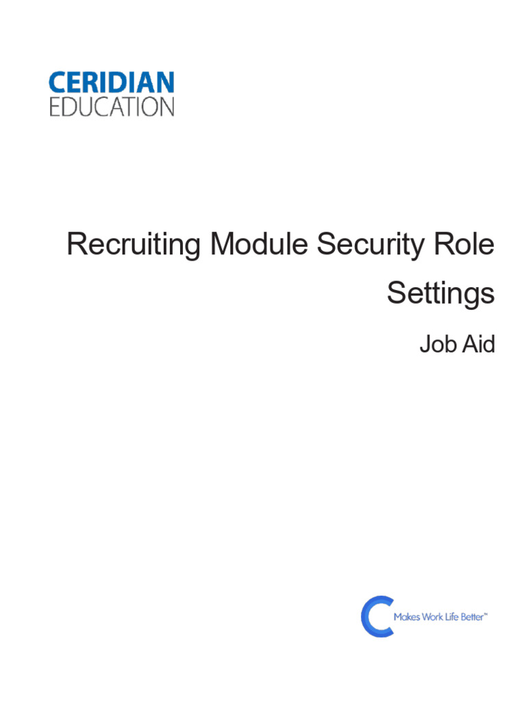 Recruiting Module Security Role Settings Value | PDF | Recruitment | Résumé