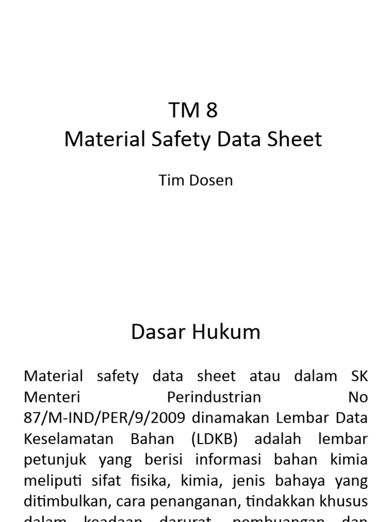 TM 8 MSDS | PDF