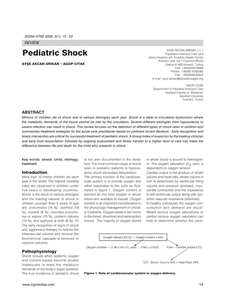 Pediatric Shock | PDF | Science & Mathematics
