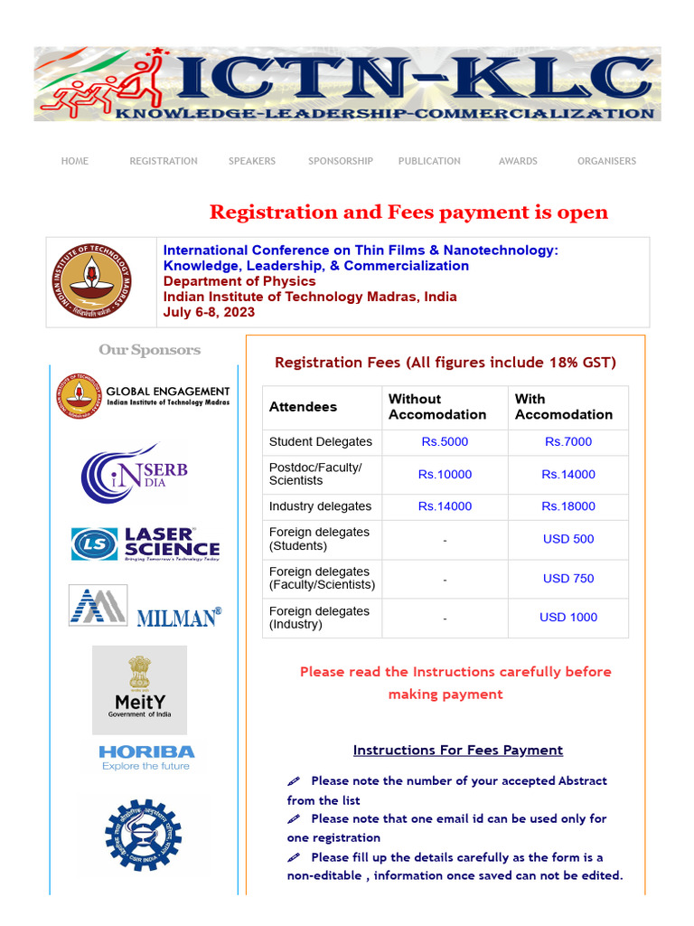 International Conference On Thin Films & Nanotechnology - Knowledge, Leadership ...