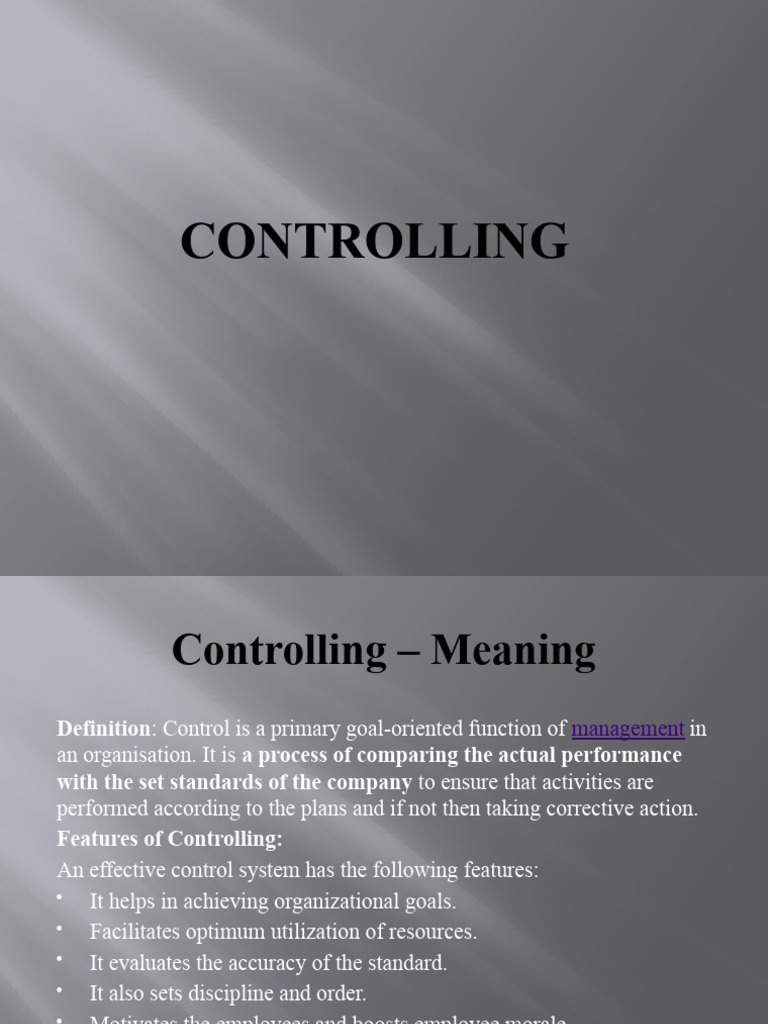 Controlling | PDF | Return On Investment | Business