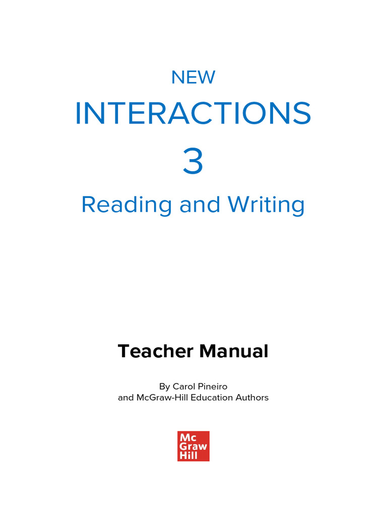 Teacher Manual - Reading and Writing | PDF