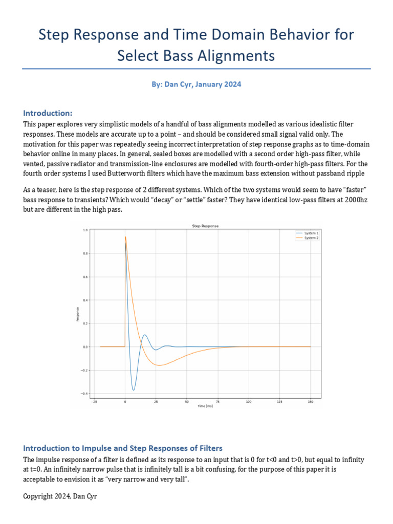Bass Alignment Study Paper | PDF | Filter (Signal Processing) | Low ...