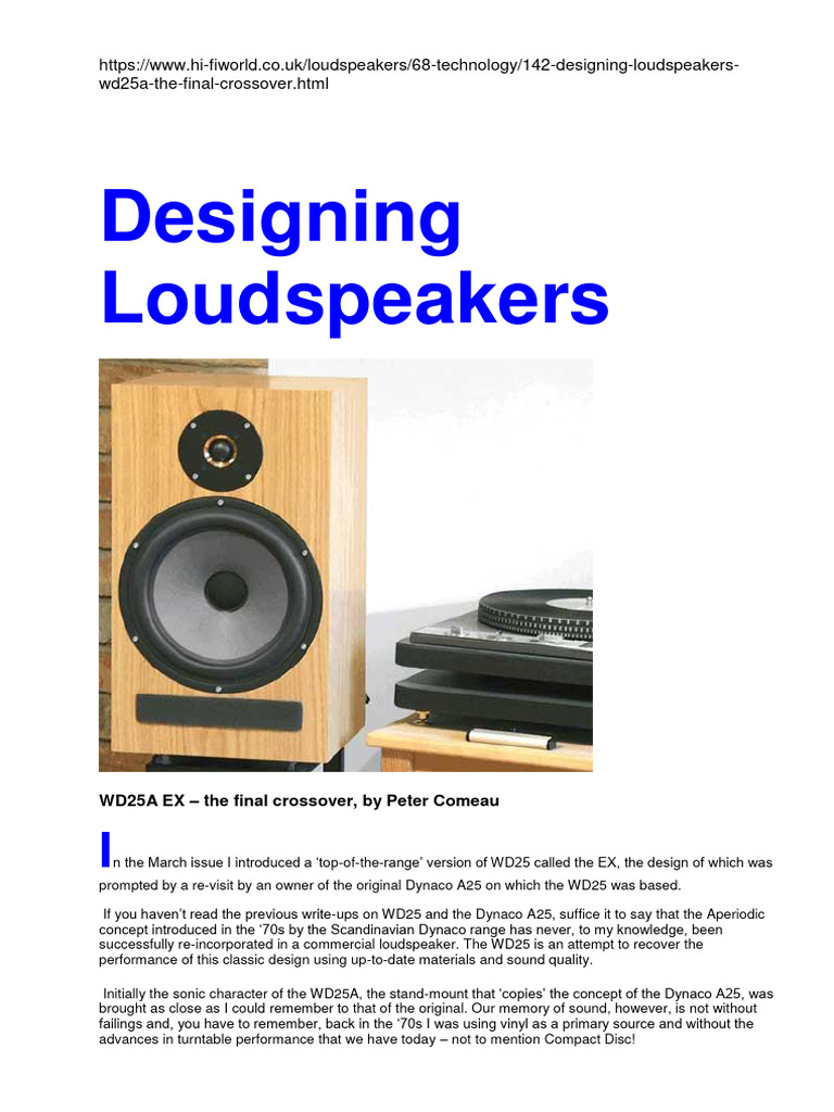 Dynaco A25 - WD25 Was Based Designing | PDF