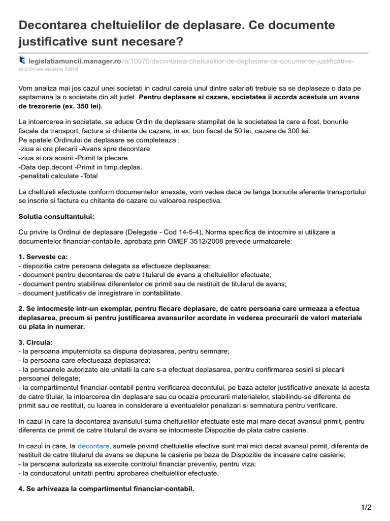 ORDIN DEPL Instructiuni | PDF