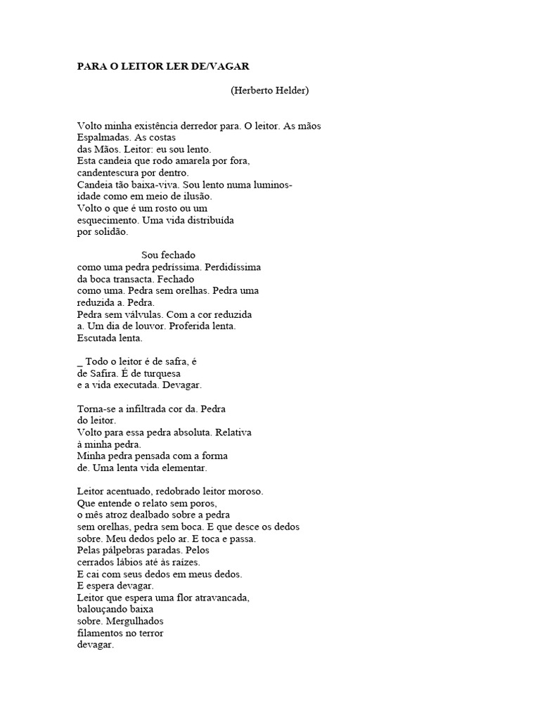 Poema Helberto Helder | PDF
