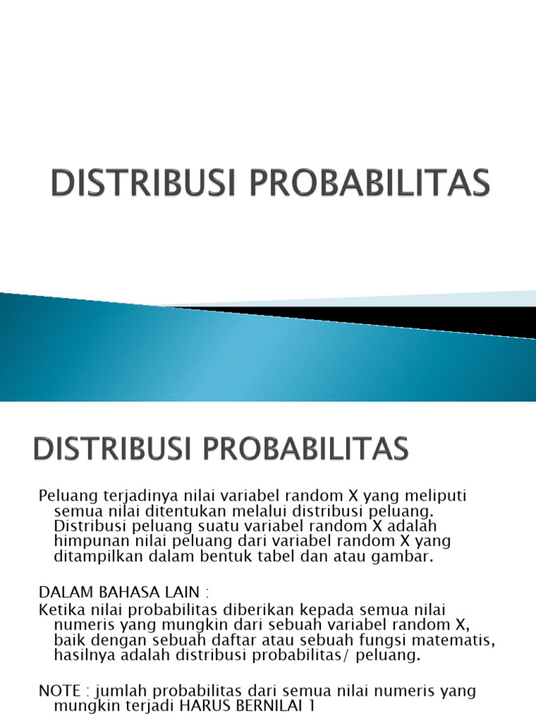 Distribusi Probabilitas | PDF | Metode & Bahan Ajar | Seni
