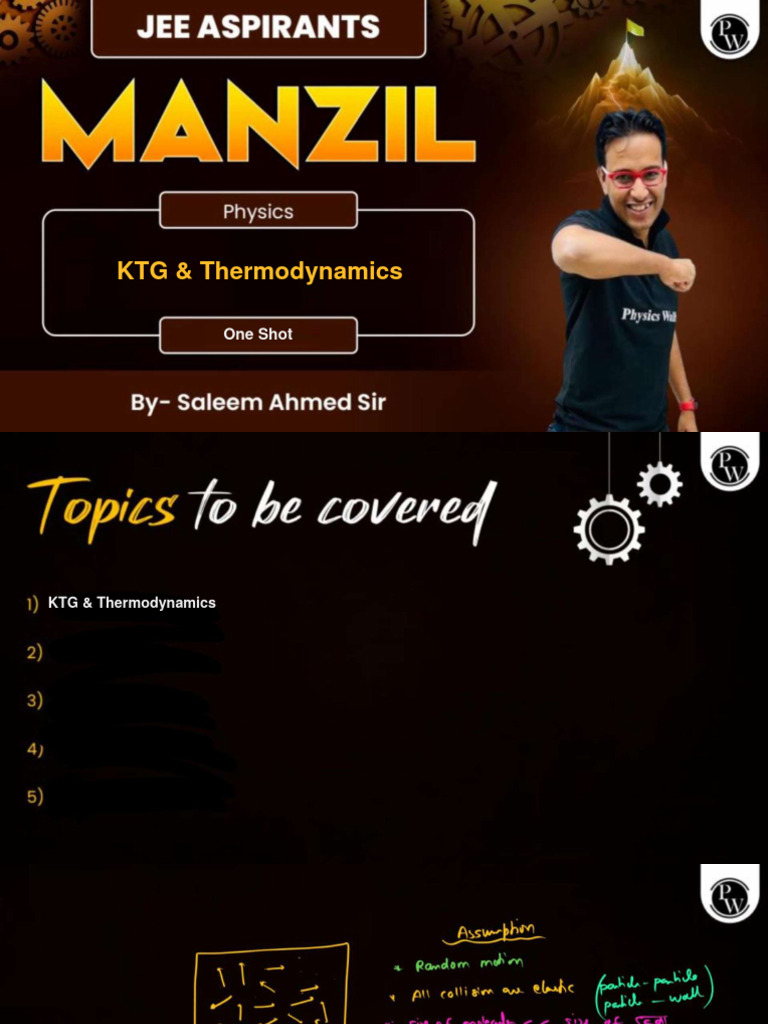 KTG & Thermodynamics One Shot Notes | PDF | Science & Mathematics