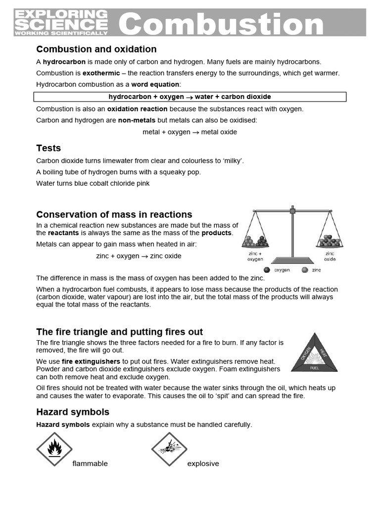 Combustion Summary | PDF
