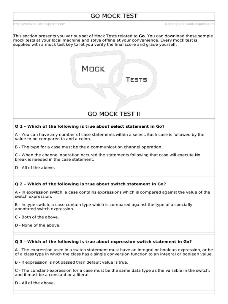 Go Mock Test II | PDF | Parameter (Computer Programming) | Control Flow
