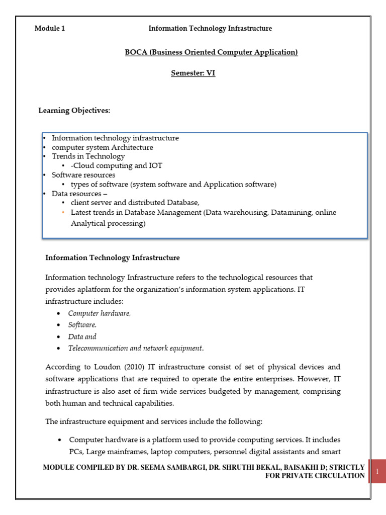 Module 1 - Information Technology Infrastructure - 23-24 | PDF