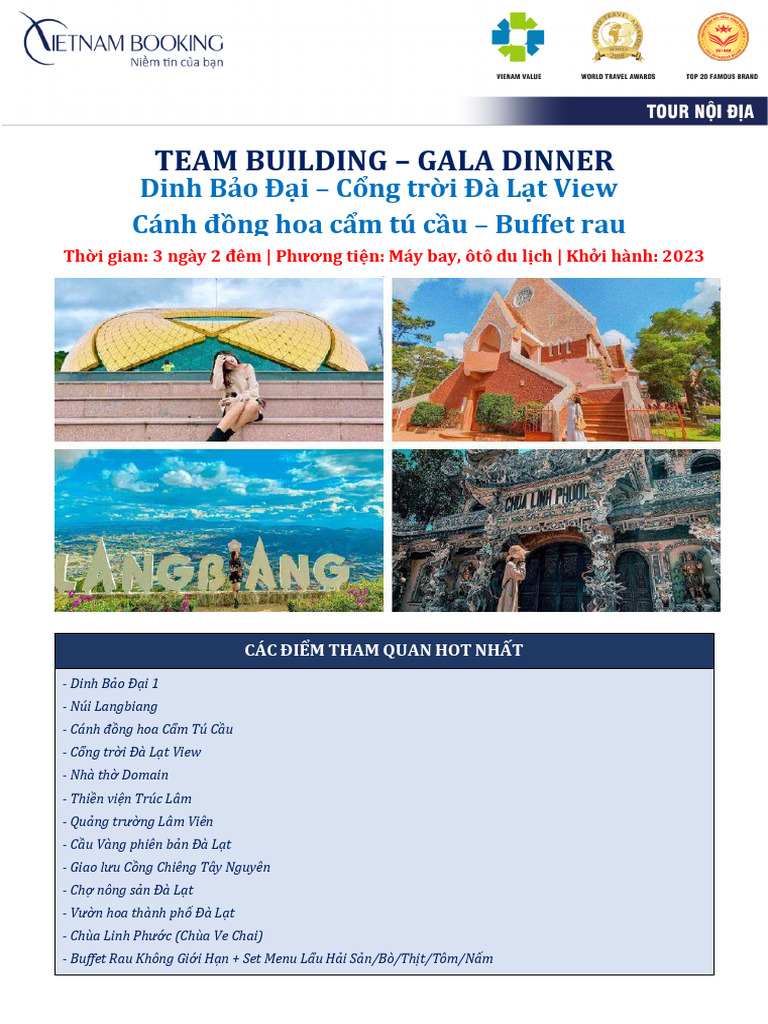 VNBK Tour Theo Yeu Cau Bay Da Lat 3N2Đ | PDF