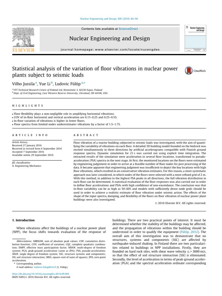 Nuclear Engineering and Design: Vilho Jussila, Yue Li, Ludovic Fülöp | PDF