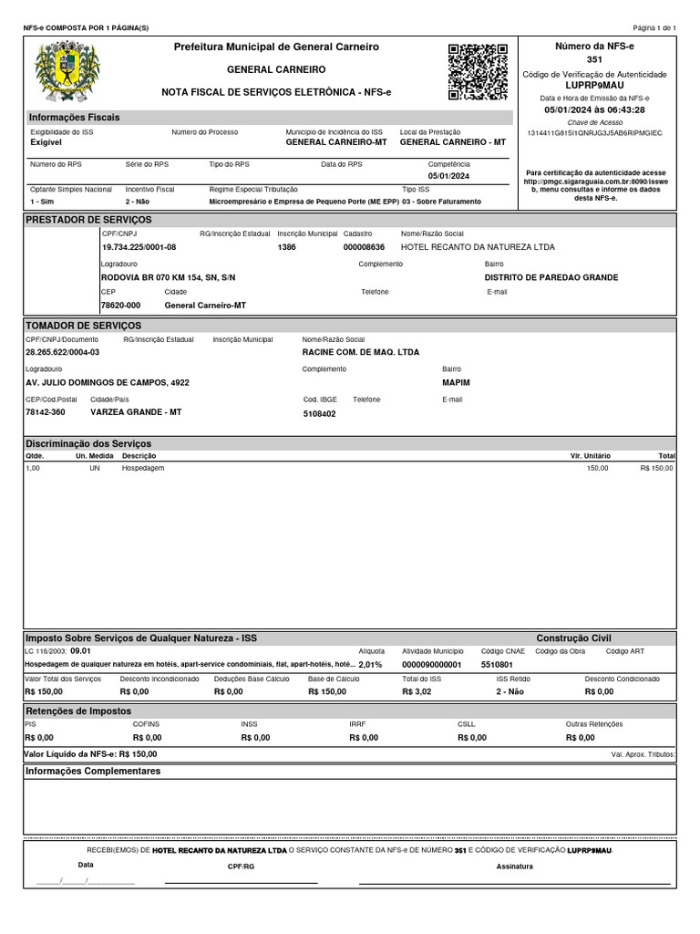 NFS-e 351 05 01 2024 | PDF NFS-e 351 05 01 2024 | PDF