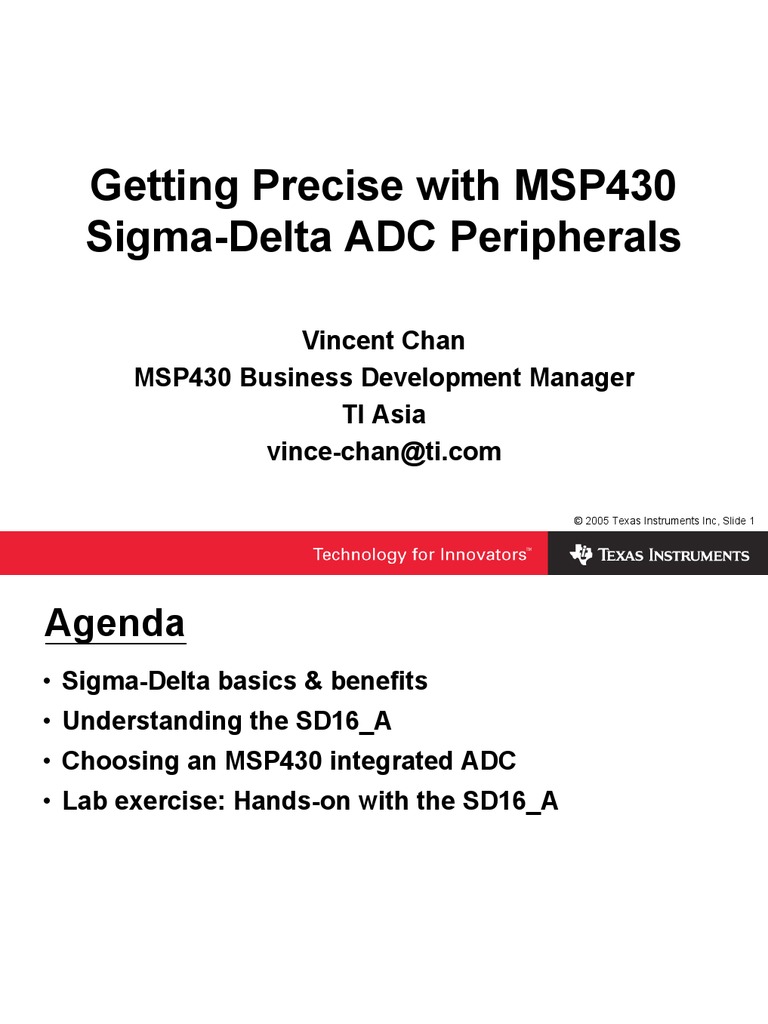 Getting Precise With MSP430 Sigma-Delta ADC Peripherals: Vincent Chan ...