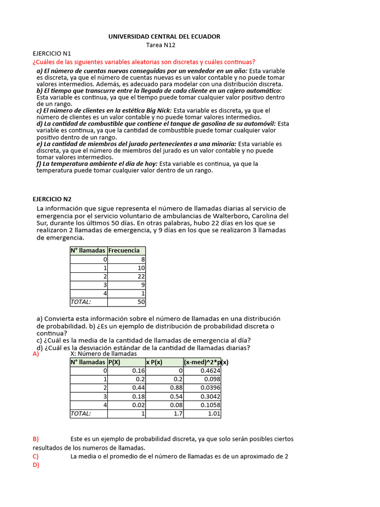 Tarea n12 | PDF | Estadísticas | Teoría estadística
