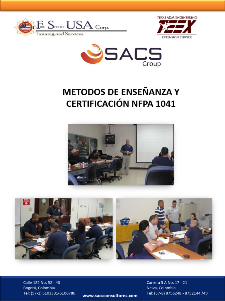 Curso Metodos de Enseñanza NFPA 1041 | PDF | Bombero | Enseñando