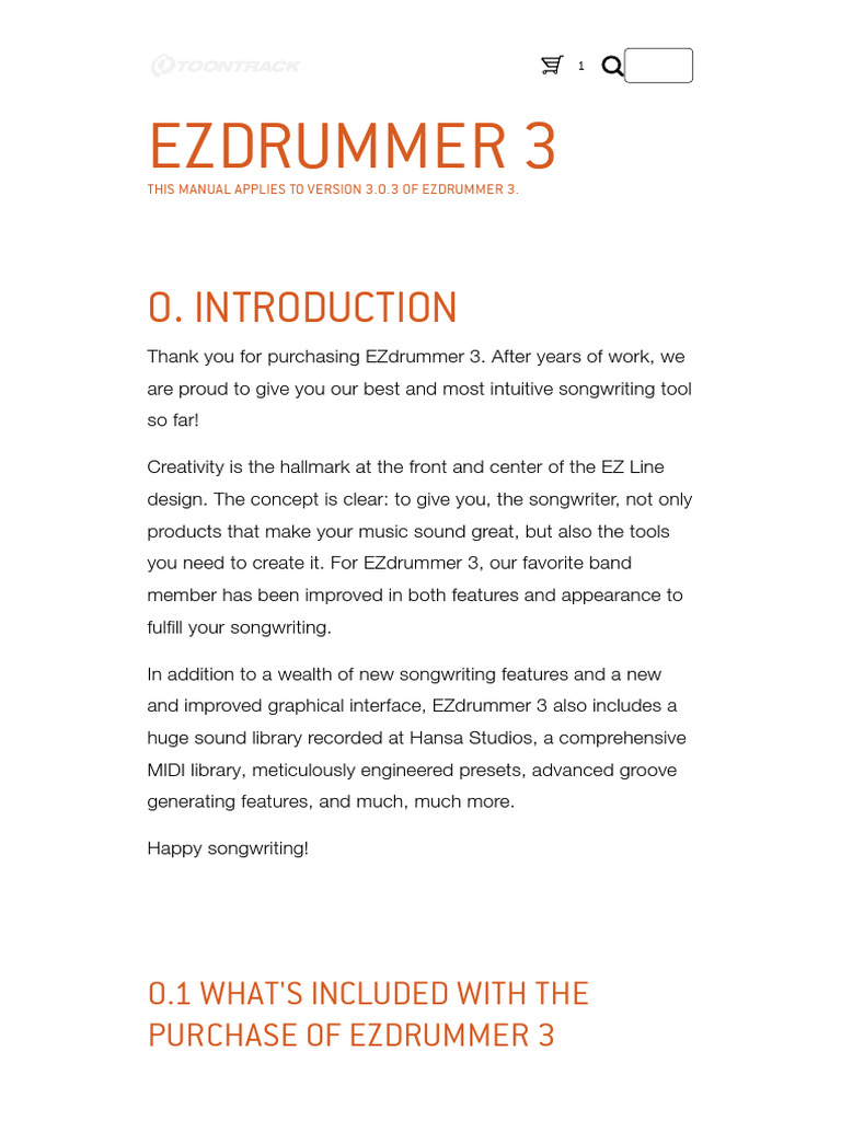 EZdrummer 3 Manual Toontrack | PDF
