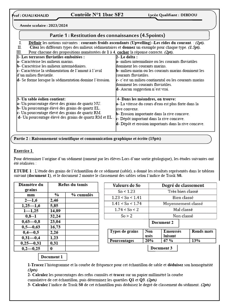 Control 1BAC FINAL - Copie | PDF