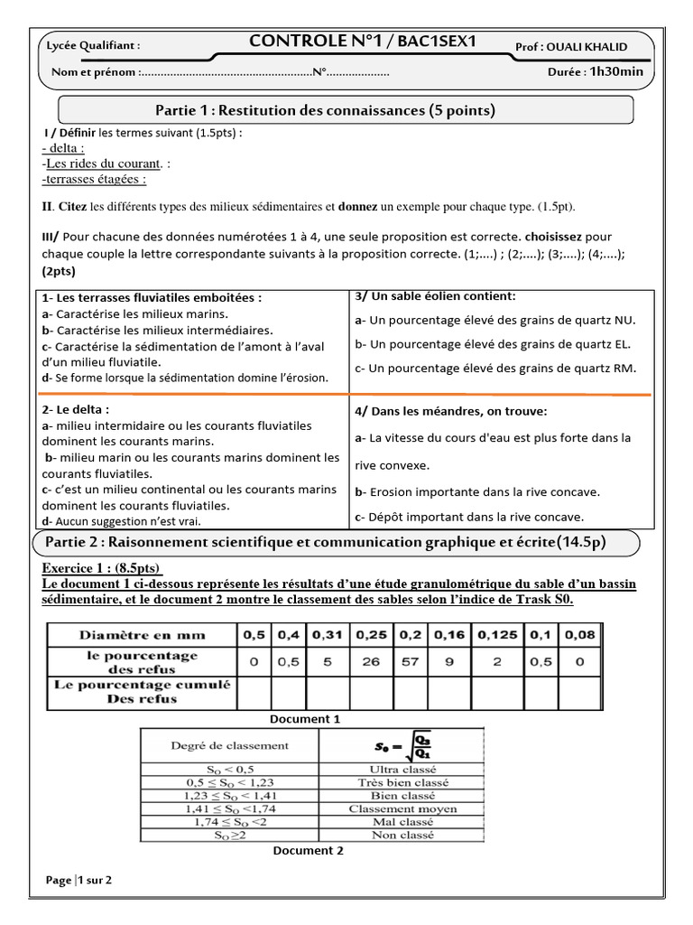 Control 1bac Final 7777777 | PDF