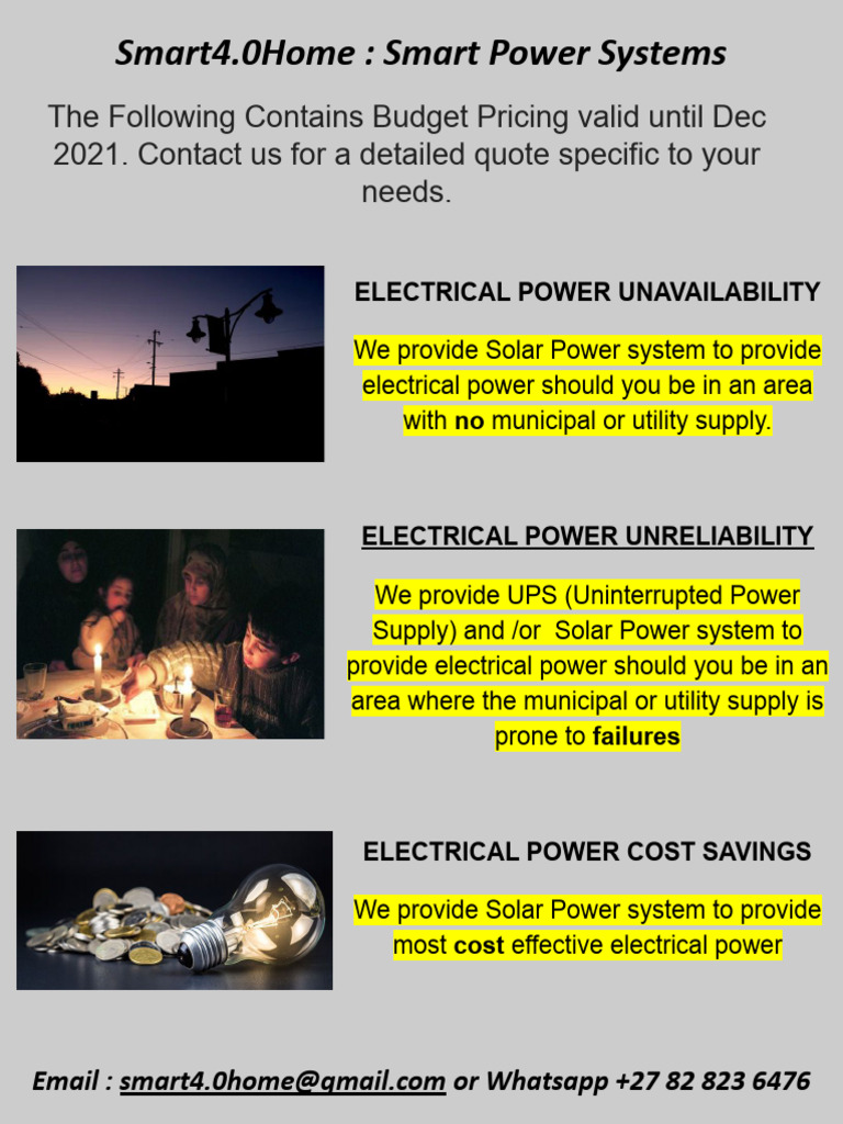 Smart4.0Home - UPS & Solar System Brochure | PDF | Solar Power | Photovoltaic System