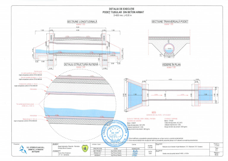 Detaliu Podet Tubular D 800 MM, L 5,0 M | PDF