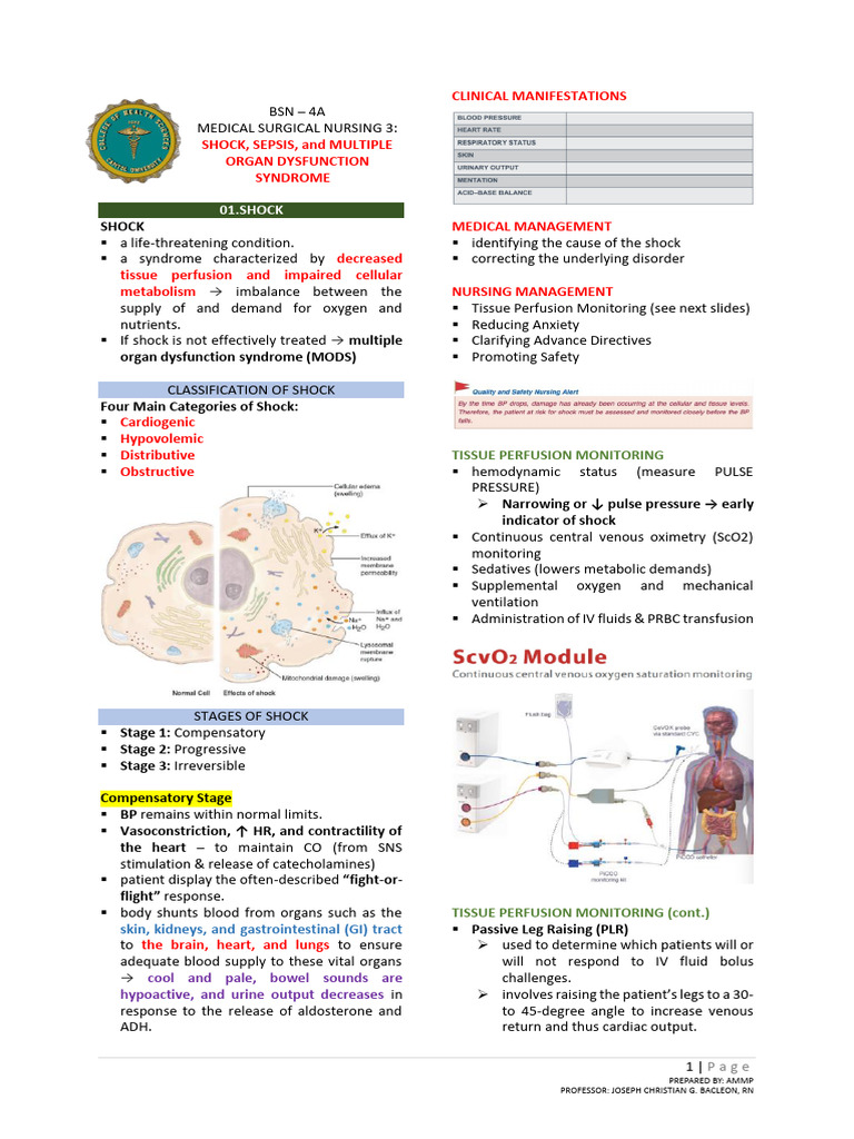 Shock Sepsis and Mods | PDF