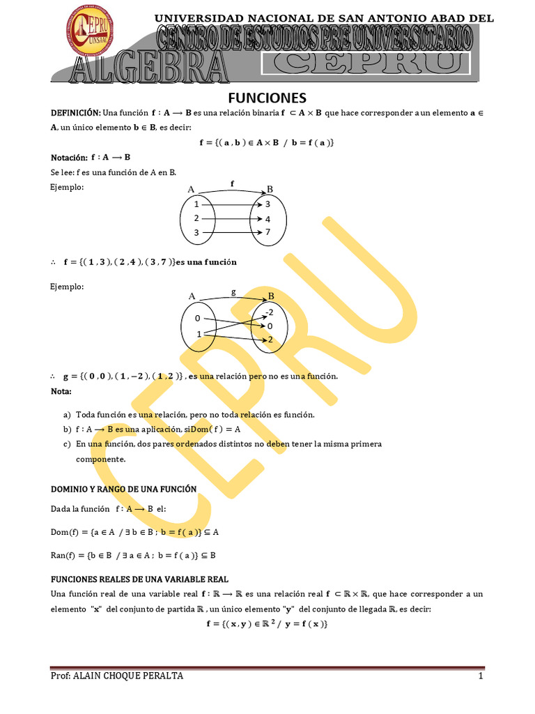 16 Funciones Dominio y Rango | PDF | Función (Matemáticas) | Funciones y mapeos