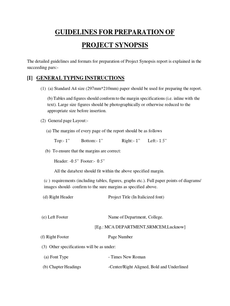 Guidelines For Project Synopsis | PDF | Computers