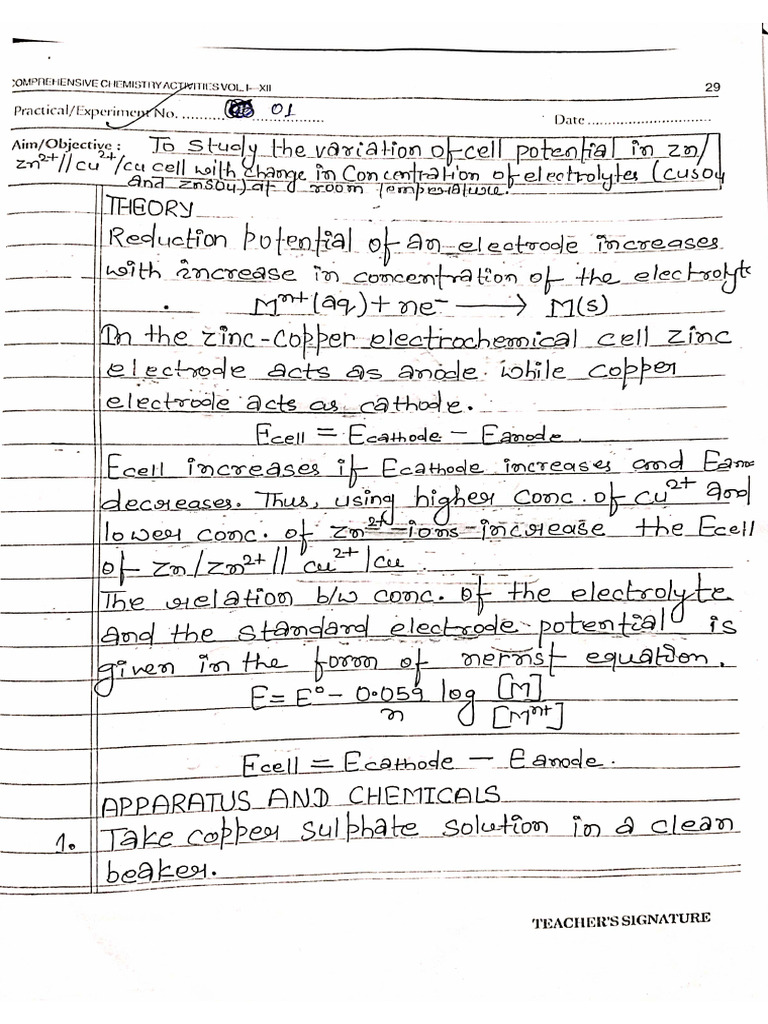 Class 12 Chemistry Practical | PDF