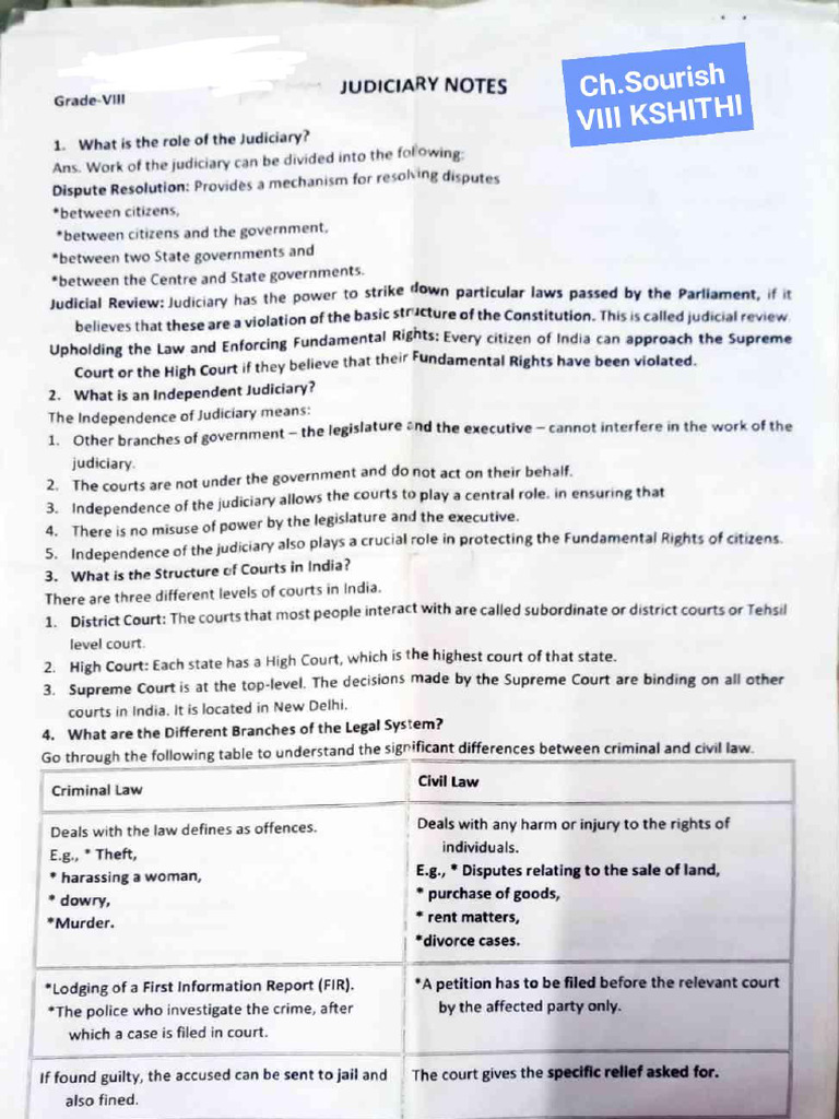 Judiciary Easy Notes | PDF