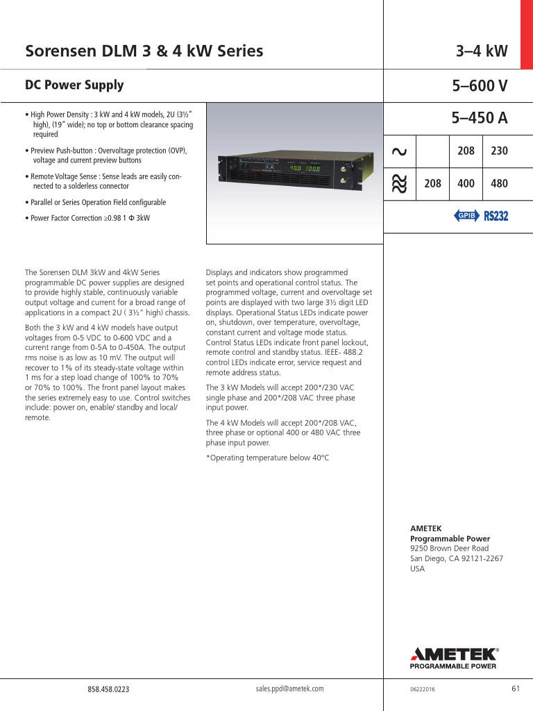 DLM 3kw 4kw Series Data Sheet | PDF