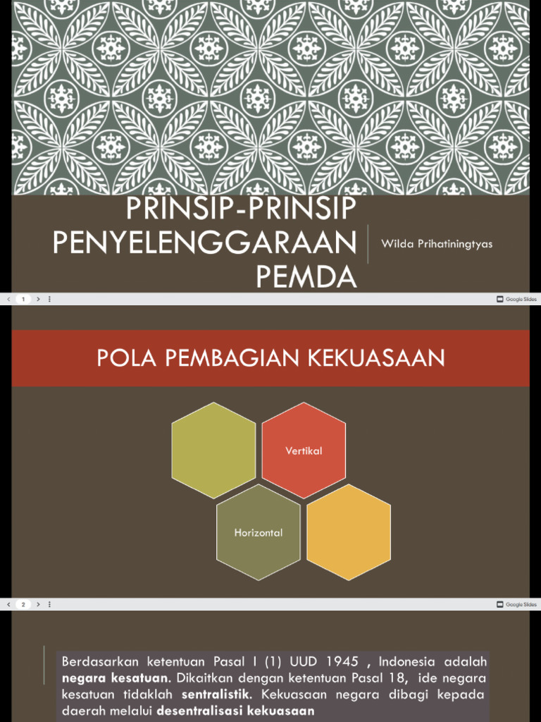 Prinsip Penyelenggaraan Pemda | PDF