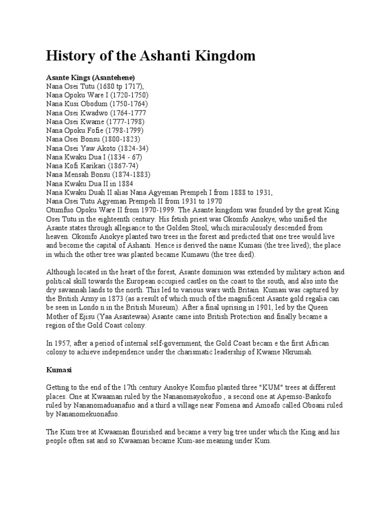 History of The Ashanti Kingdom | PDF | Ghana