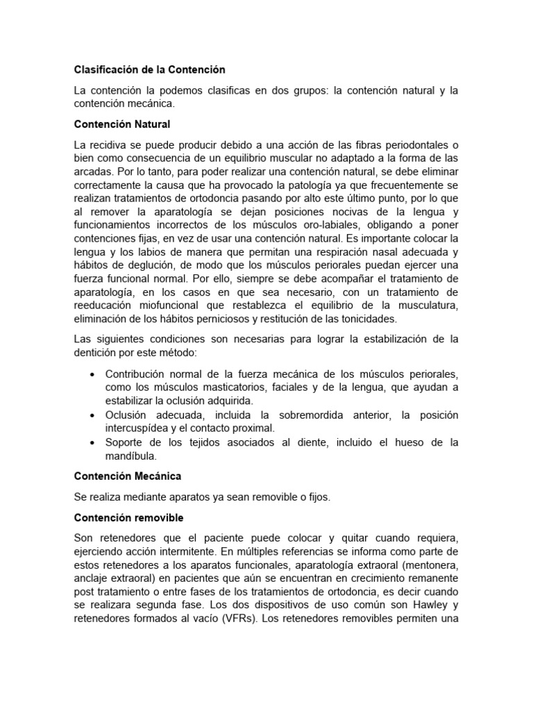 Clasificación de La Contención | PDF