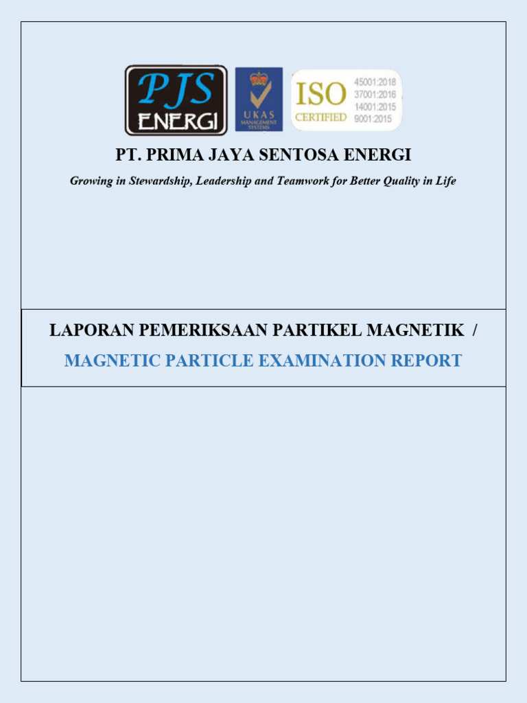 Magnetic Particle Examination Report | PDF