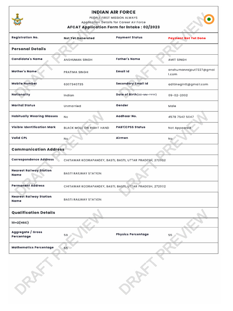 Anshuman Afcat 2023 | PDF