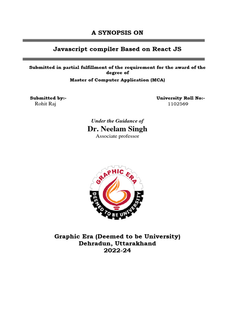 Synopsis Sem 2 | PDF