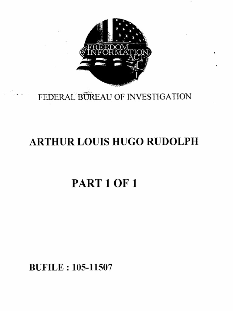 Arthur Louis Hugo Rudolph Federal Bureau Of Investigation | PDF ...