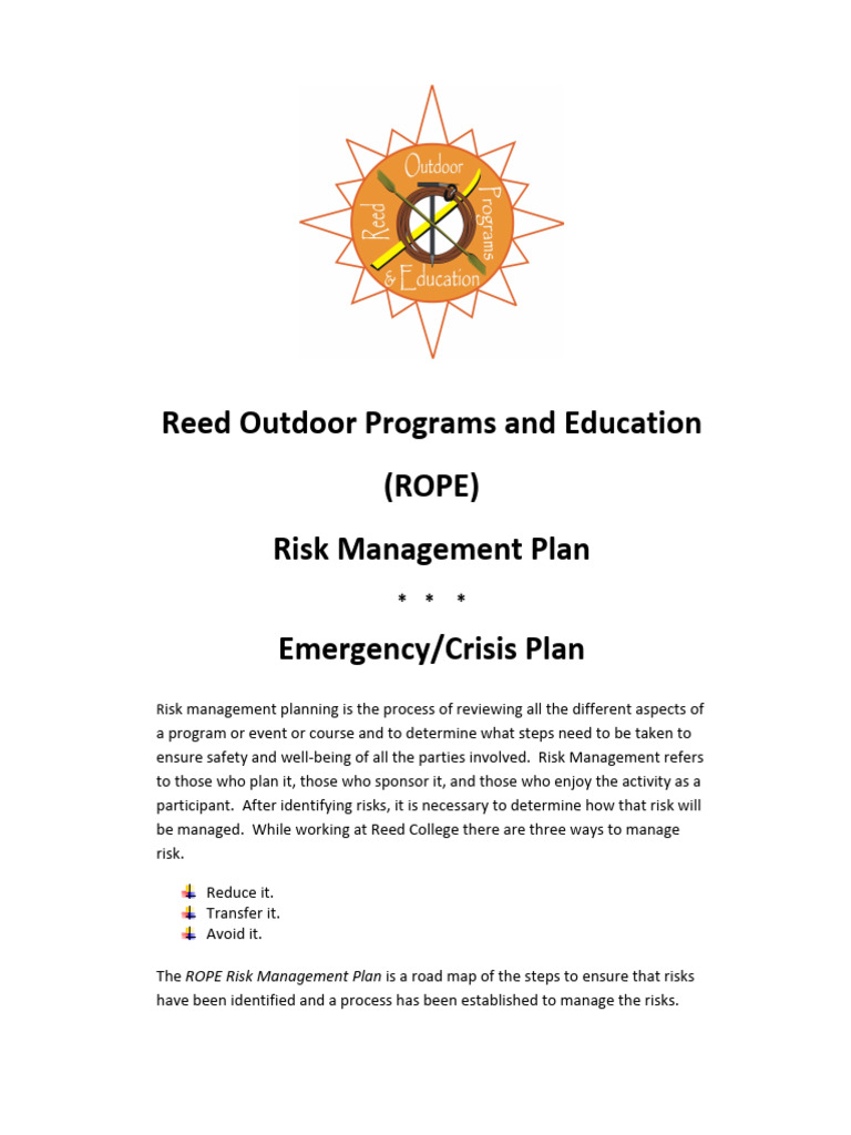 Risk Management | PDF | Rock Climbing | Emergency