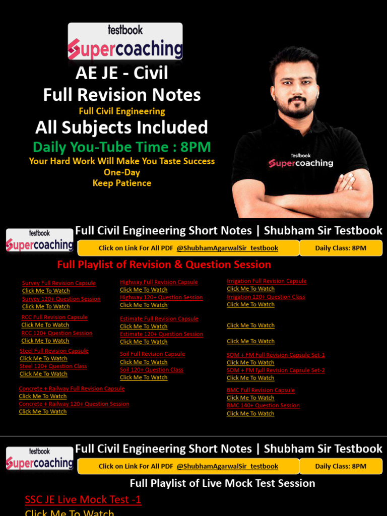 Civil Engineering Revision Notes | PDF | Depreciation | Surveying