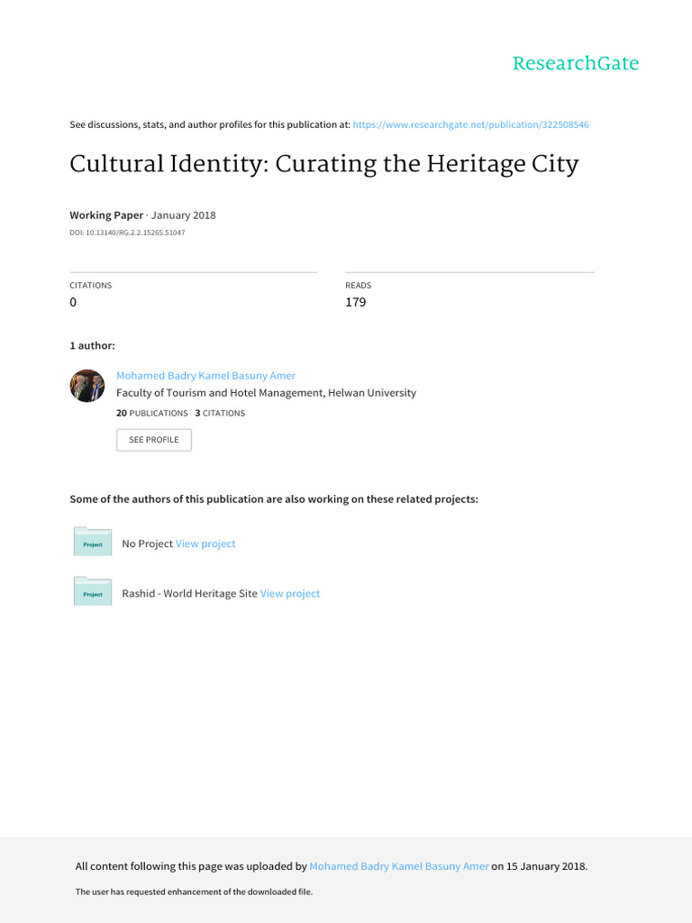 Cultural Identity in Heritage Cities | PDF | Cultural Heritage ...