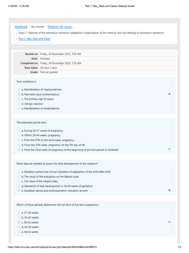 Test 1. Neo - Tests and Cases - Attempt Review | PDF