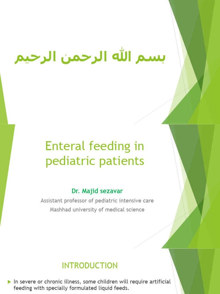Enteral Feeding in Pediatric Patients | PDF