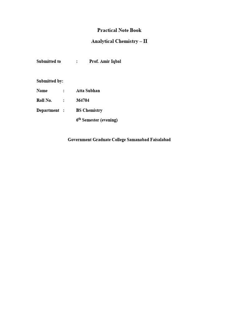 Practical Note Book | PDF