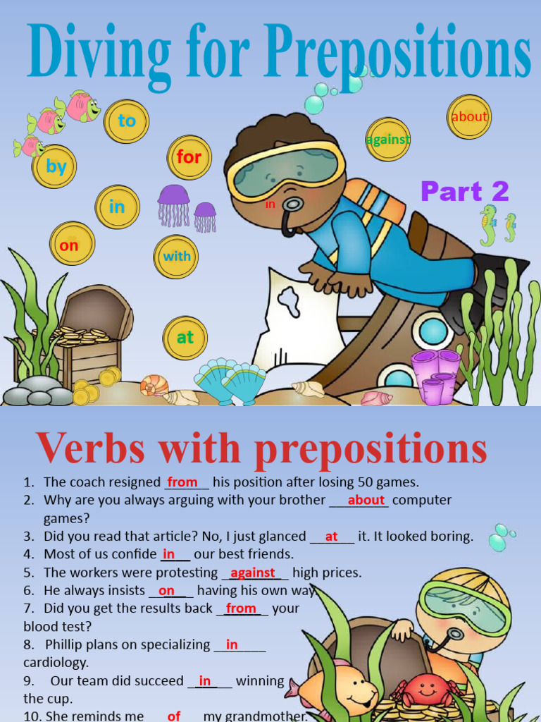 Advanced Level Prepositions With Verbs Fun Activities Games Tests 57716 ...