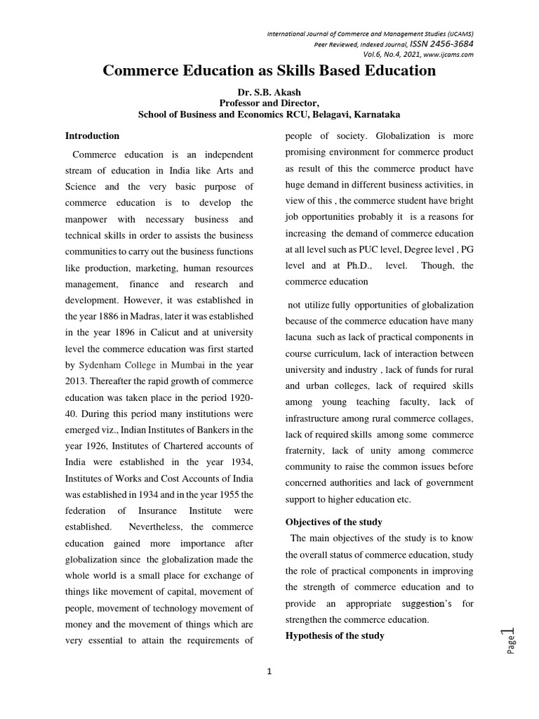 Enhancing Skills in Commerce Education | PDF | Business