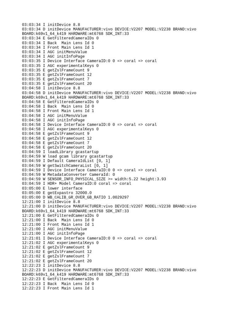 Vivo V2207 Device Initialization Logs | PDF | Home & Garden | Computers