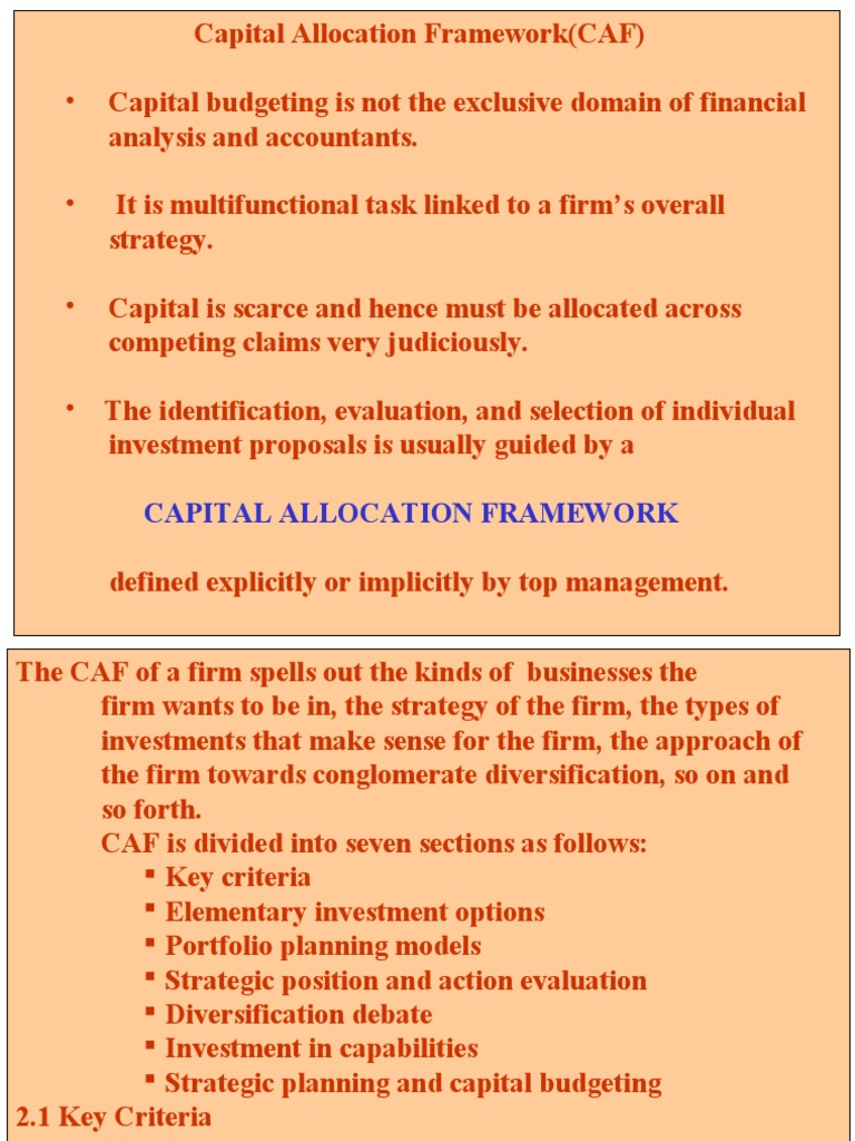 P. A. Capital Allocation Framework | PDF | Diversification (Finance ...