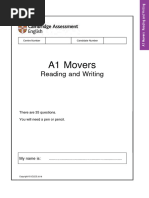 Đề Thi Movers Test 1 | PDF
